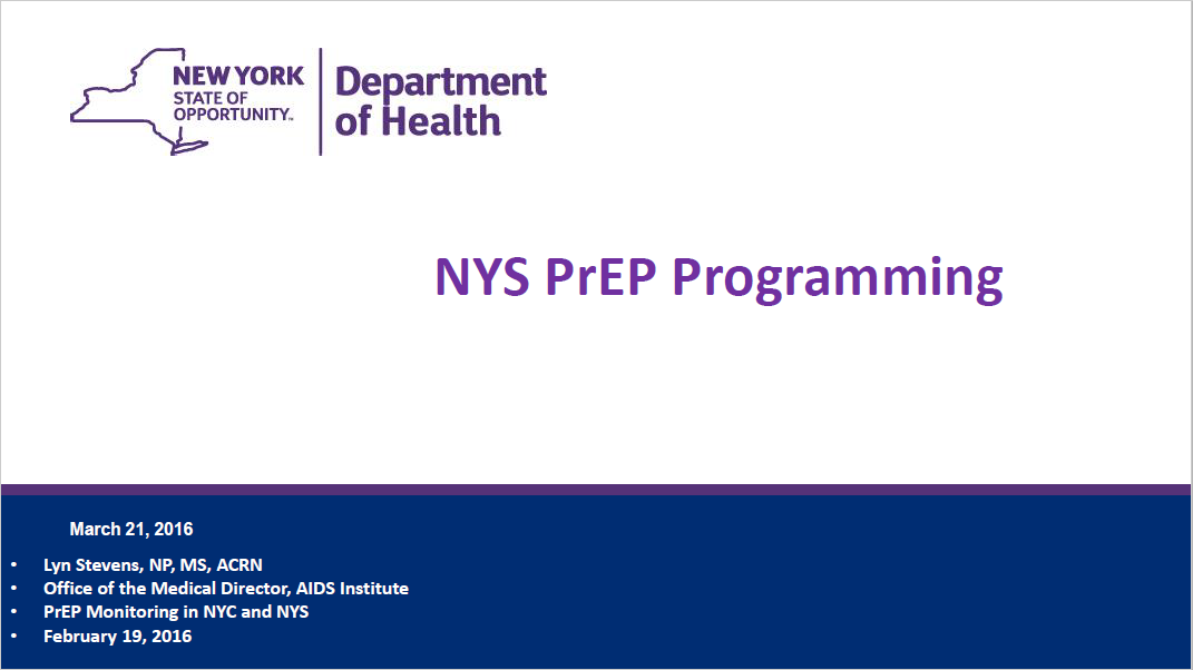 PrEP Measurement in New York – Ending the Epidemic